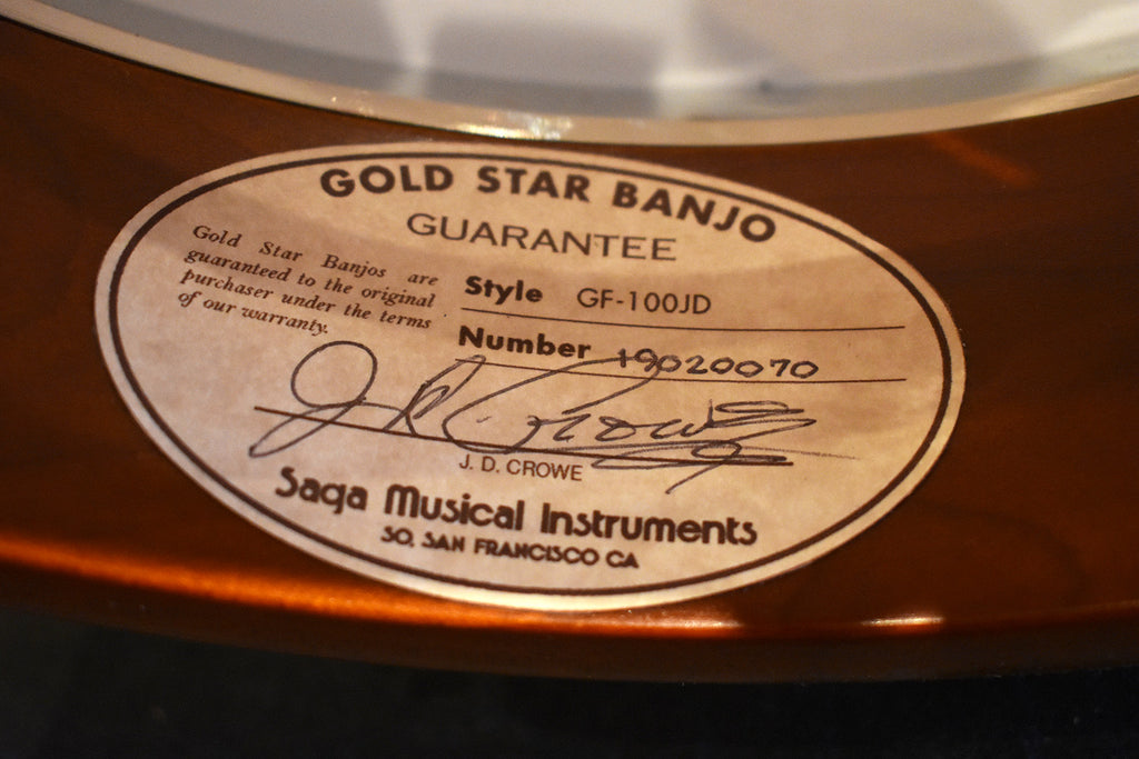 Gold Star JD Crowe Bluegrass Album Banjo – Telluride Music Co.